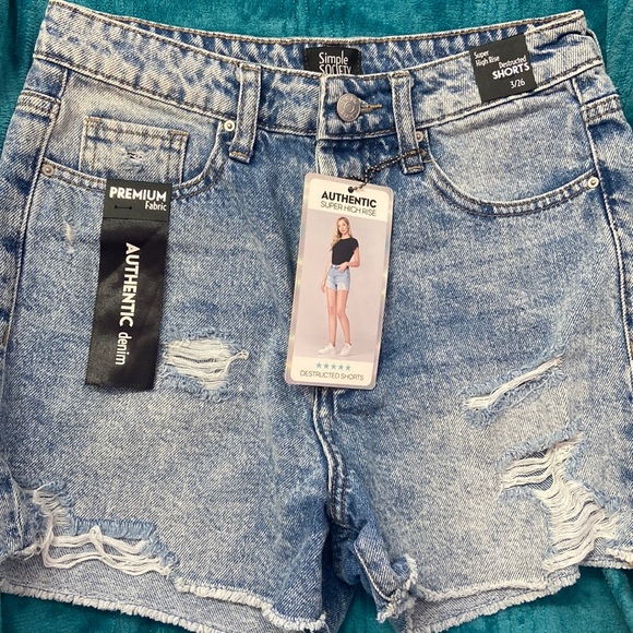 Simple Society | Shorts | Super High Rise Destructed Shorts | Poshmark